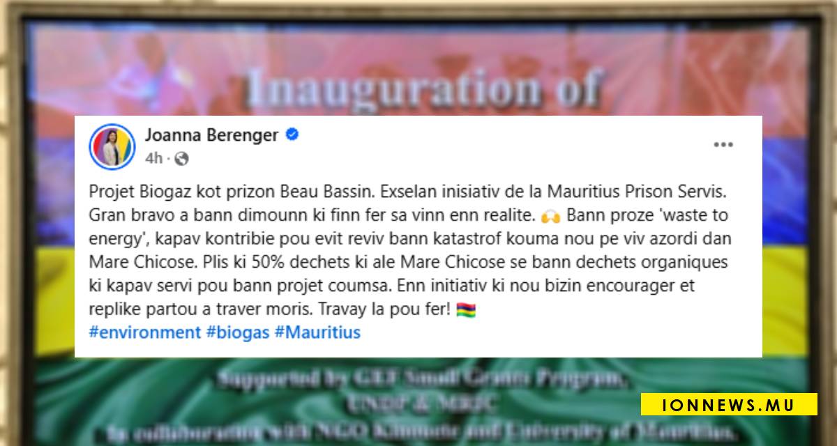 Joanna Bérenger : « Le projet Biogaz à la prison de Beau Bassin est une ...